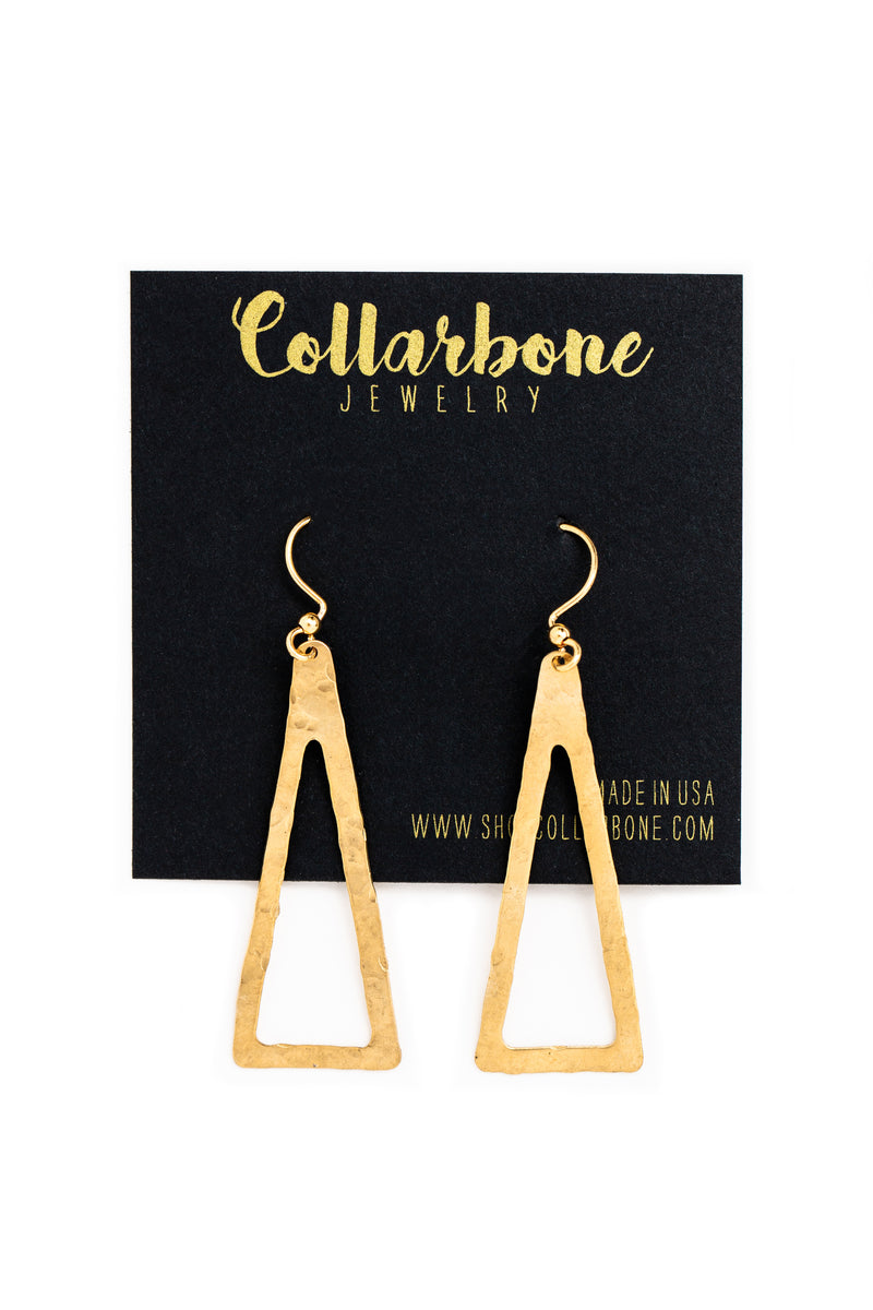 triangle shape long earrings