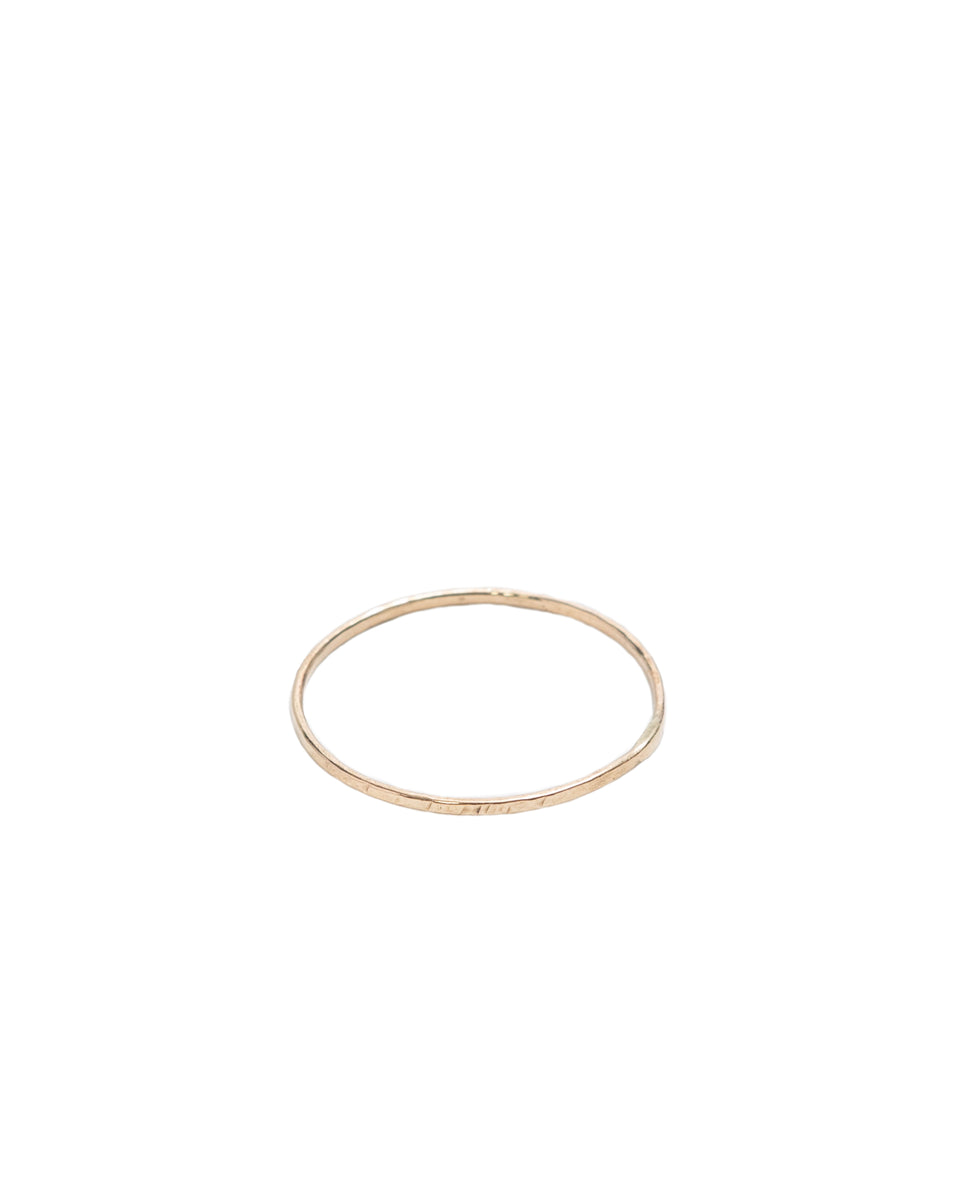 Barely There 14K Gold Hammered Stacking Ring – Collarbone Jewelry