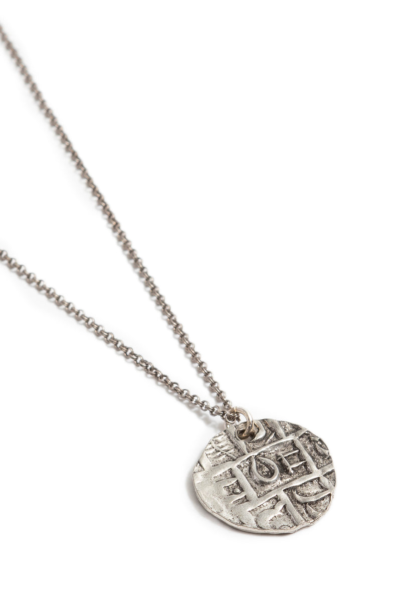 Silver Symbol Coin Necklace – Collarbone Jewelry