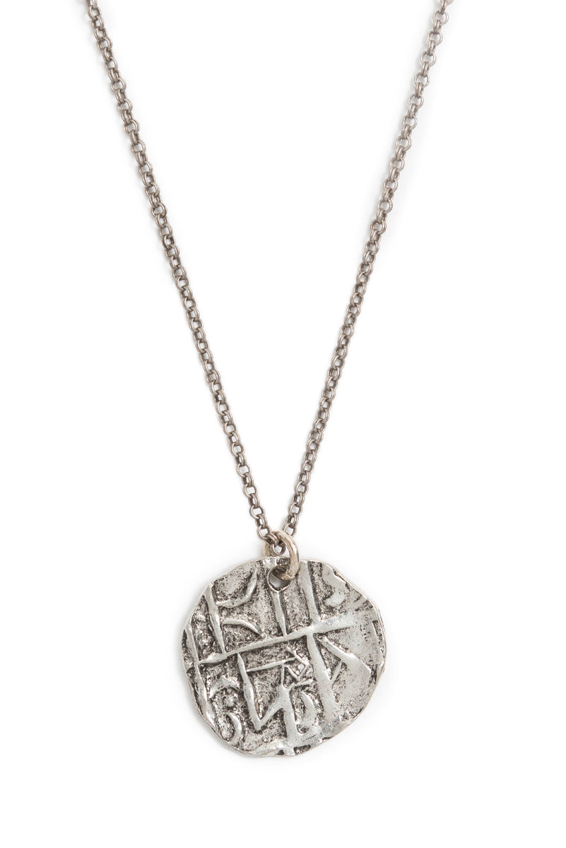 Silver Symbol Coin Necklace – Collarbone Jewelry