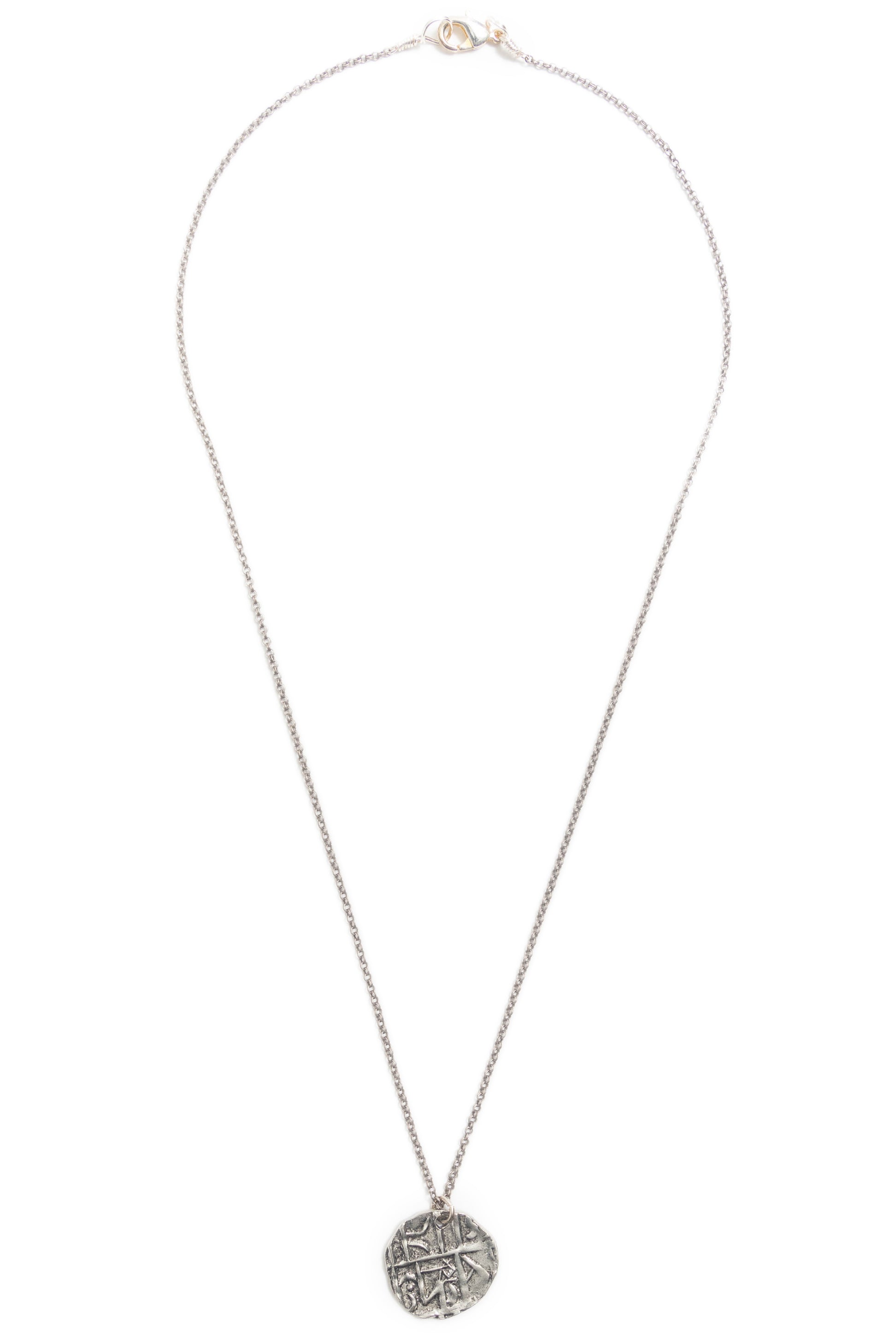 Silver Symbol Coin Necklace – Collarbone Jewelry